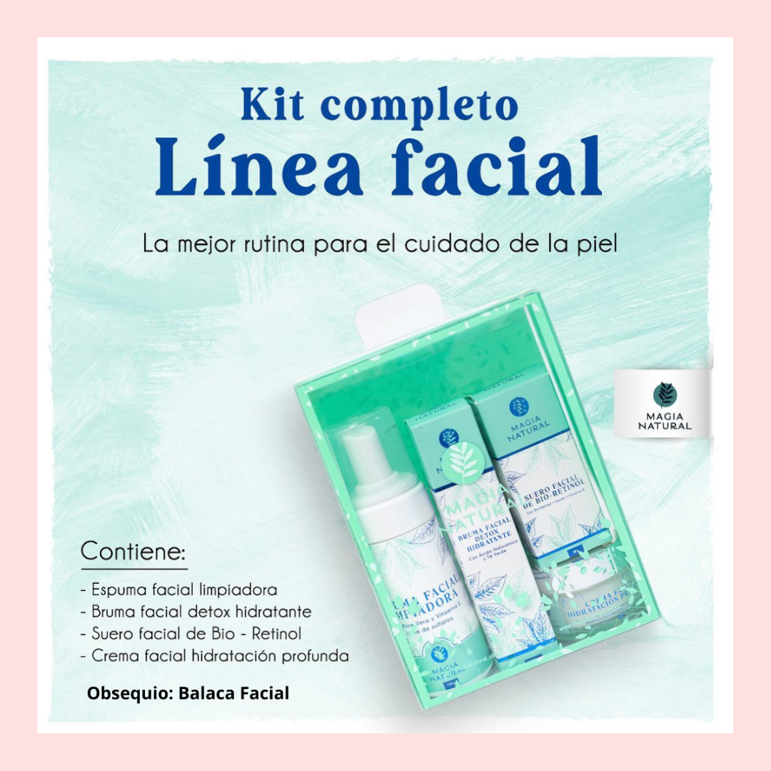 Home Kit Facial Magia Natural 4 Pack Rutina Skincare Diaria