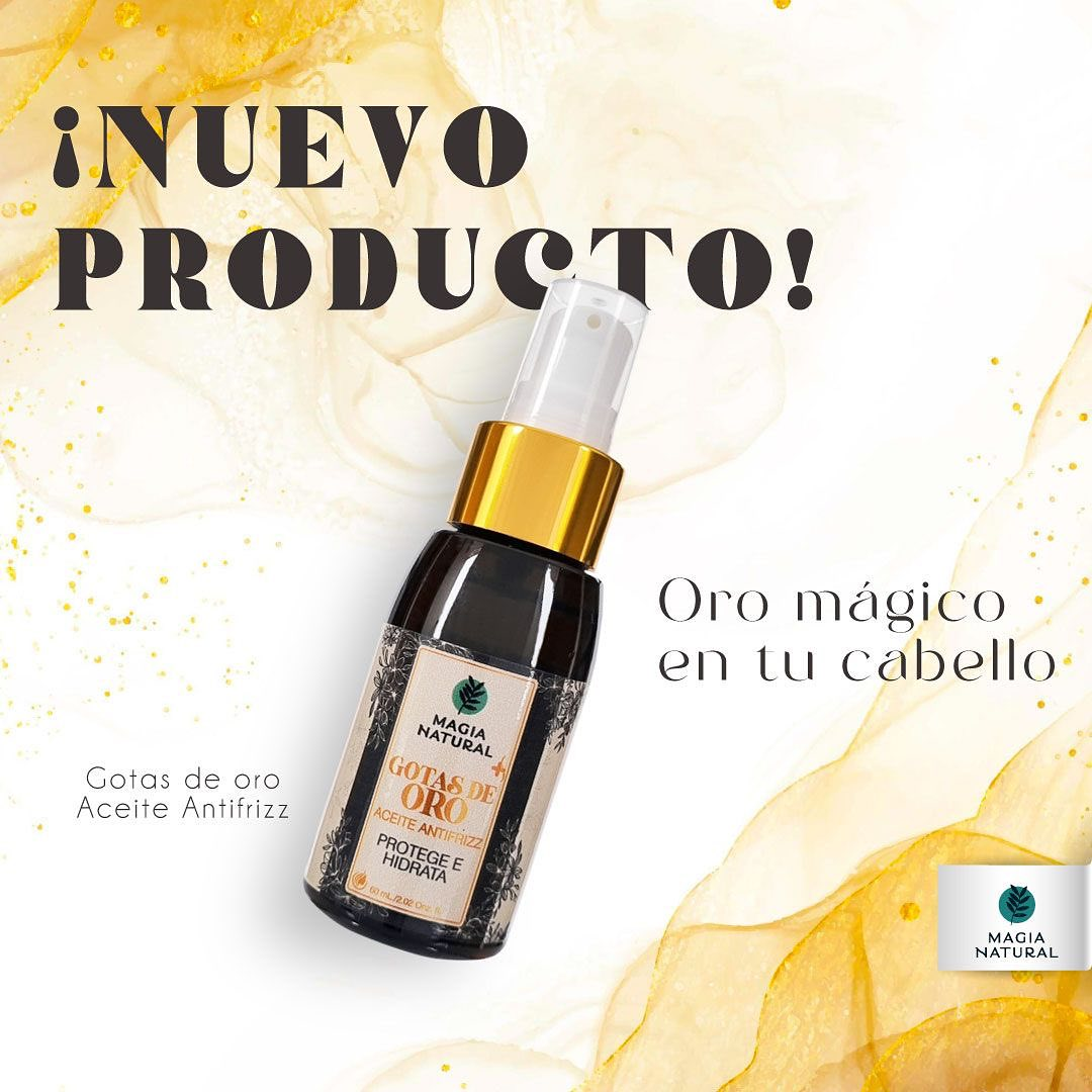 Home Aceite Antifrizz Gotas de Oro Para el Cabello Magia Natural [60ml]