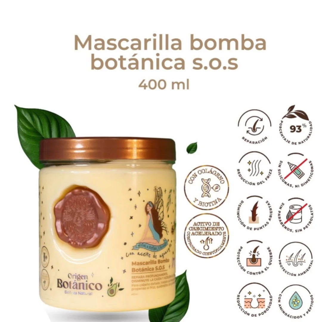 Mascarilla Bomba Botánica S.O.S - Reparación Intensiva y Nutrición Profunda